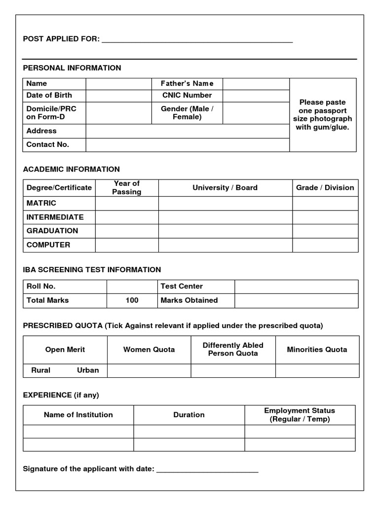 Application Proforma - Sub-Accountant - Auditor | PDF