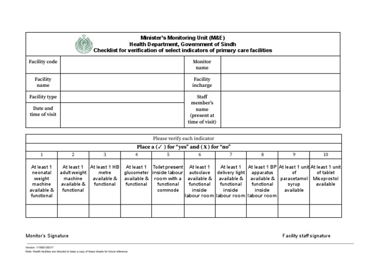 Verification Sheet | PDF