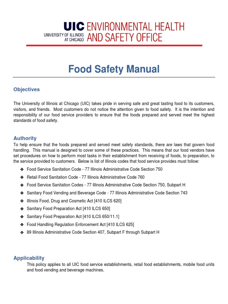 Food Safety Manual | PDF
