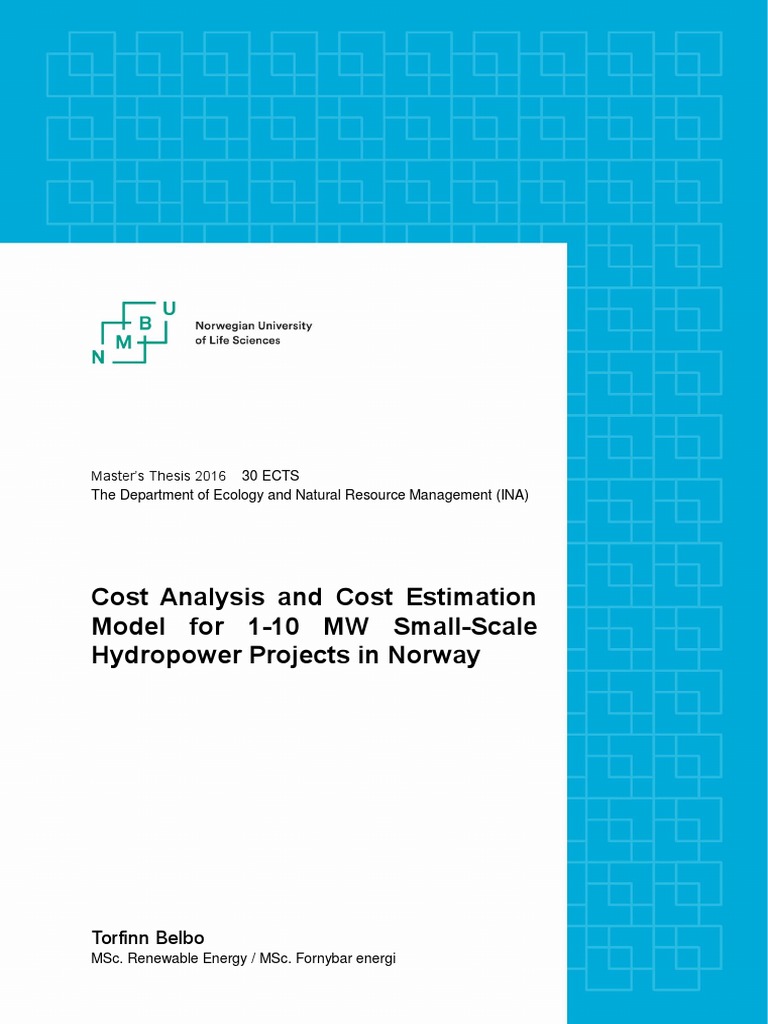 Cost Analysis and Cost Estimation Model For 1-10 MW Small-Scale ...