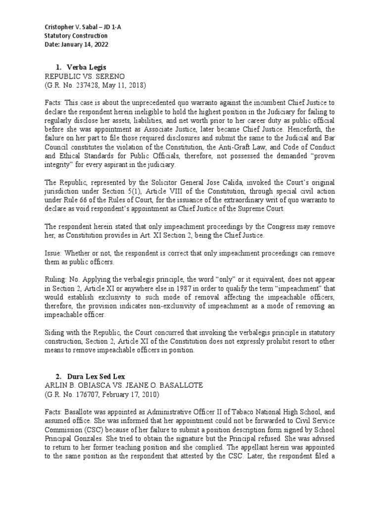 Statcon Case Digest 2022 | PDF