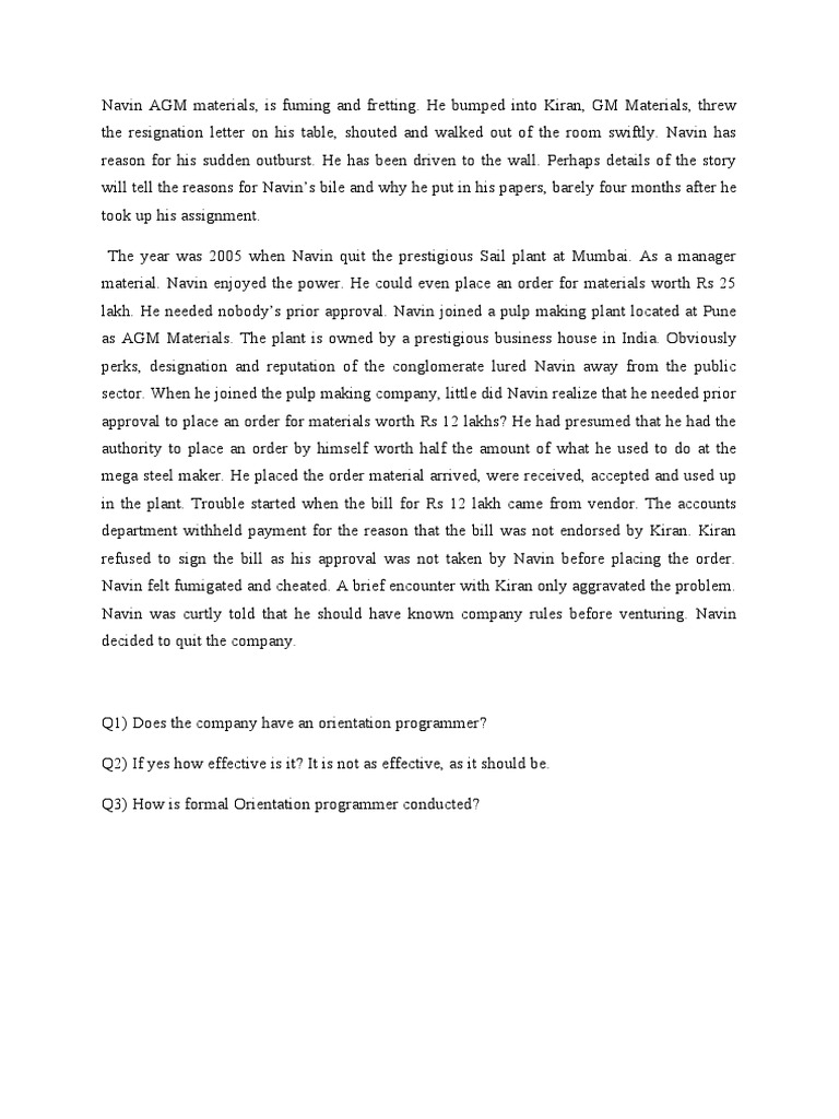 Corporate Missteps: Navin's Resignation | PDF