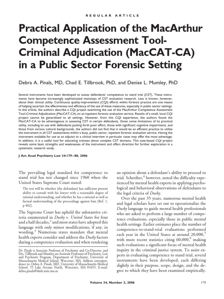 Dificultades MacCAT-CA | Download Free PDF | Competence (Law) | Psychiatry