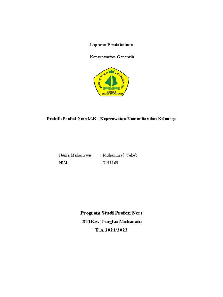 Laporan Pendahuluan Gerontik | PDF