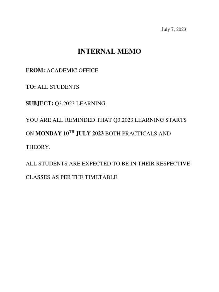 Internal Memo | PDF
