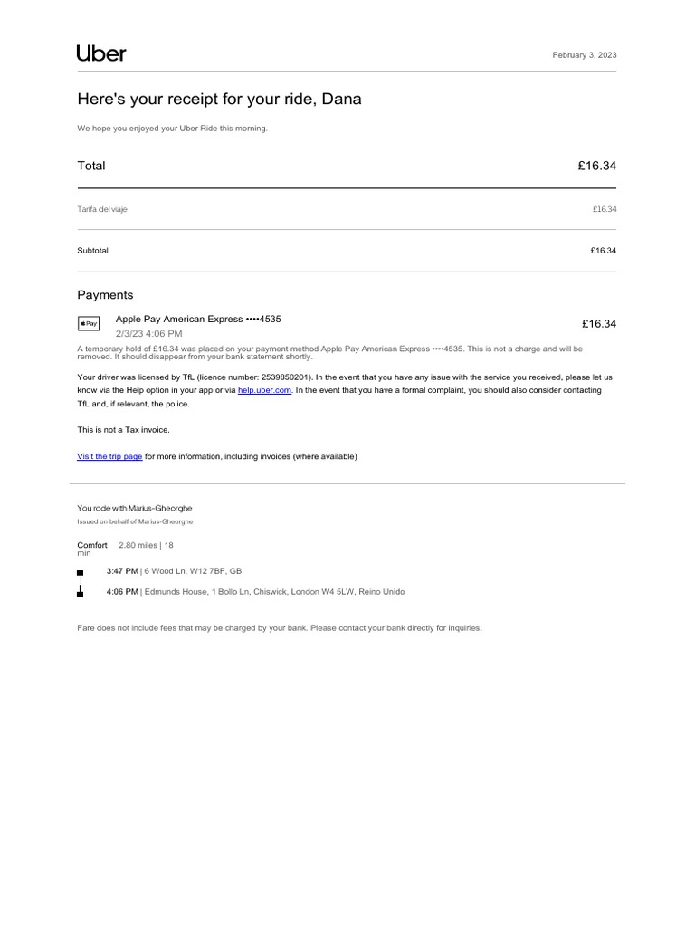 Uber Receipt 2 | PDF