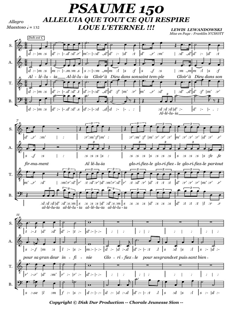 PSAUME 150 - Partition Complète | PDF