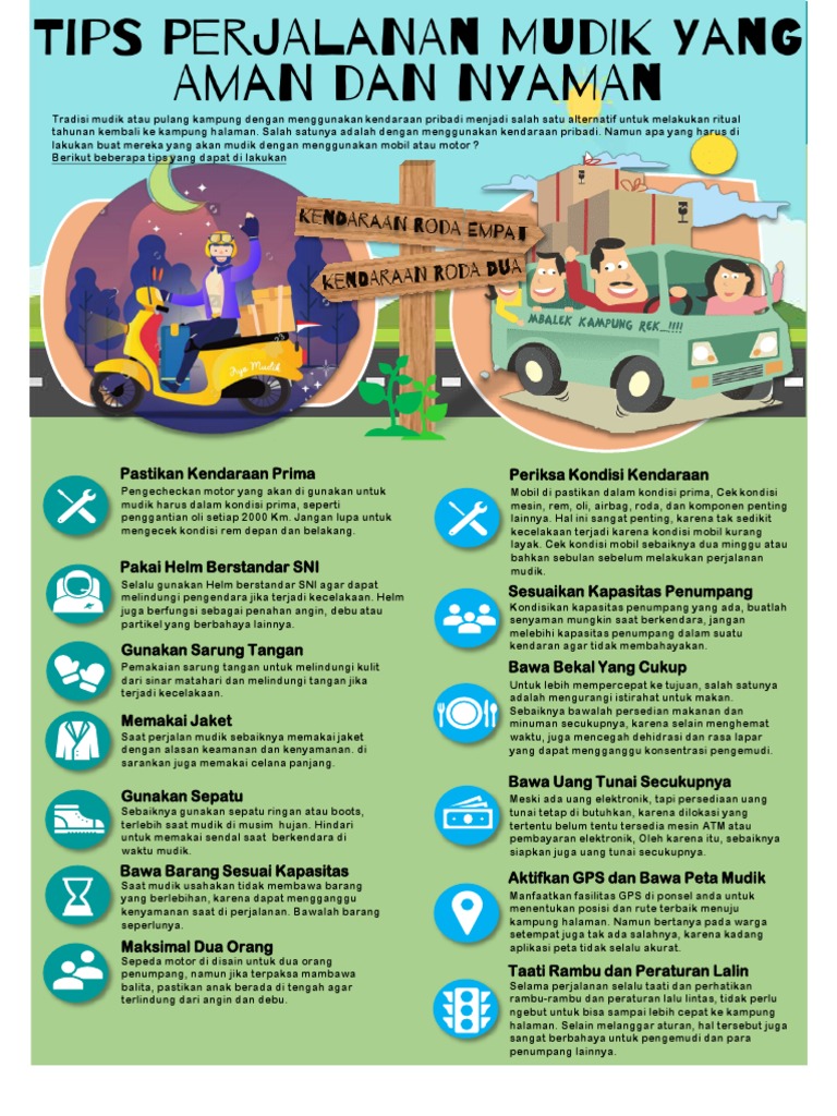 Poster Tips Mudik Dan Berkendara Yang Aman Dan Nyaman | PDF