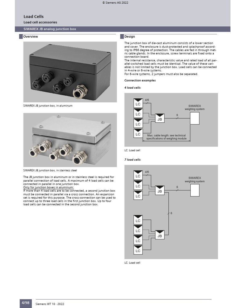 SIWAREX JB wt10 en | PDF | Electronics | Manufactured Goods