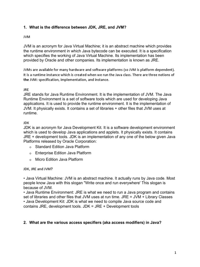 Core Java Interview Questions Download Free Pdf Java Virtual Machine Java Software Platform