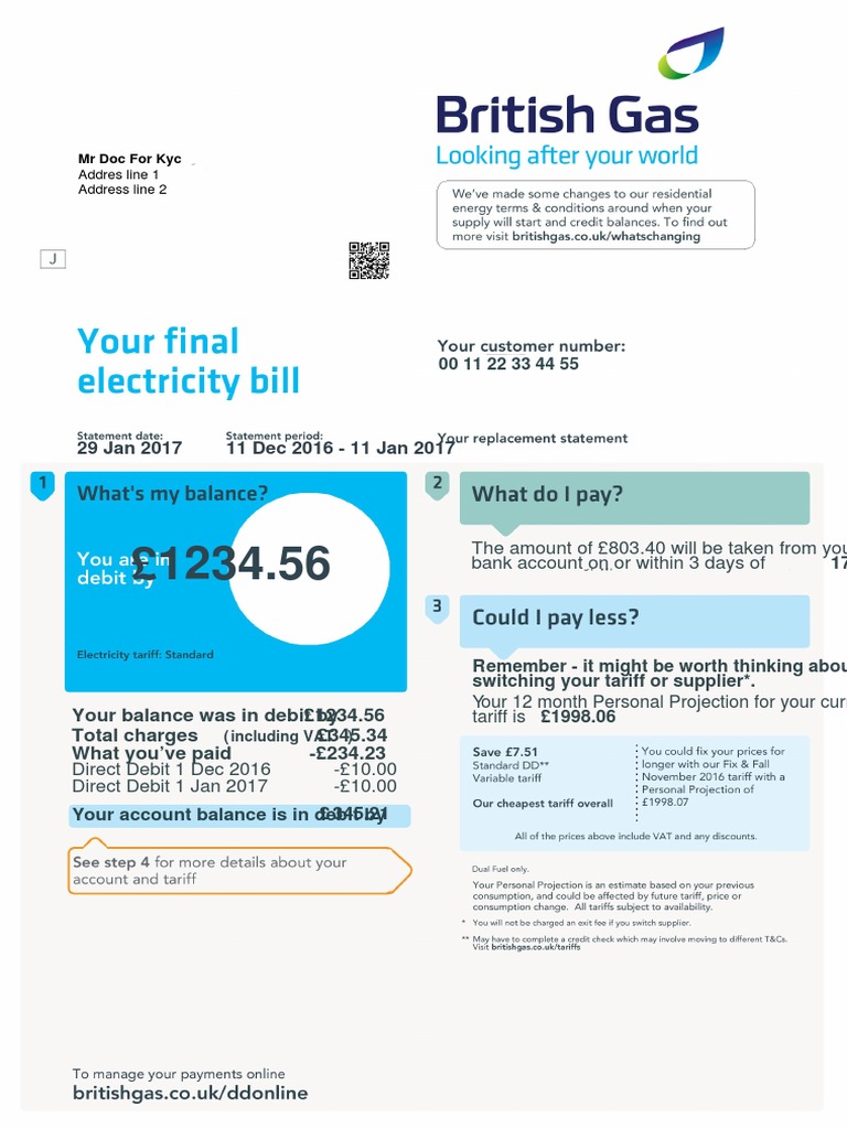 British Gas Account Summary 2017 | PDF