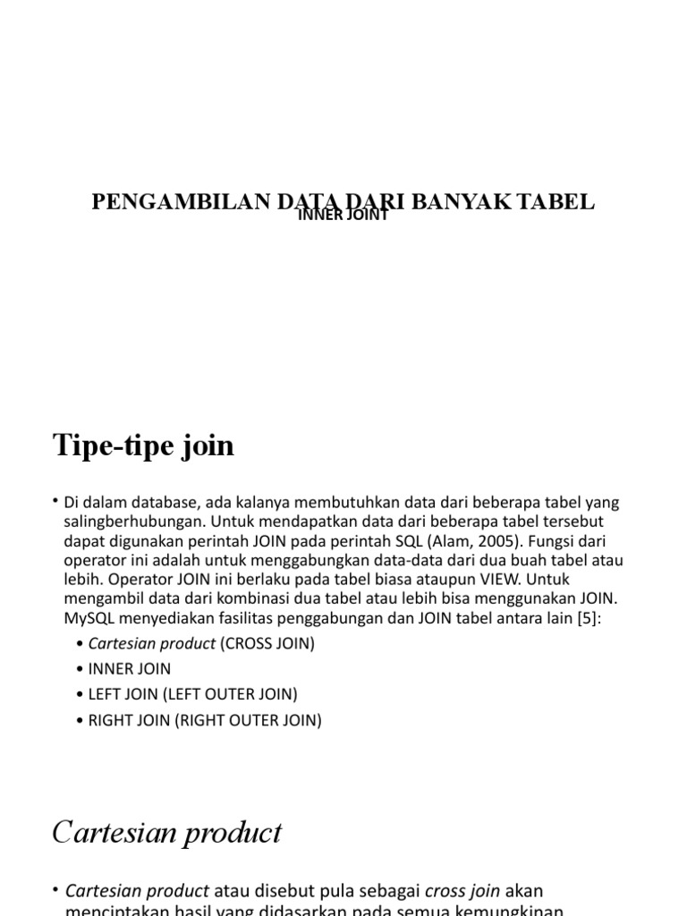 Panduan JOIN SQL untuk Pemula | PDF