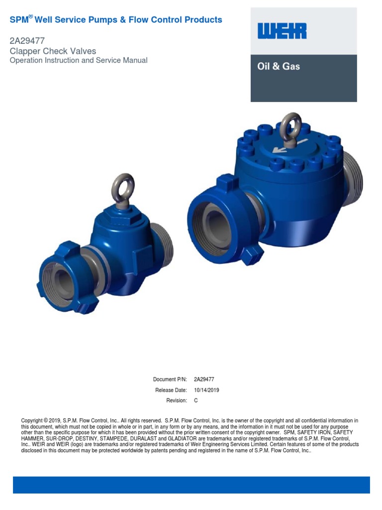 2a29477 Clapper Check Valve Ops Manual | PDF | Valve | Pump