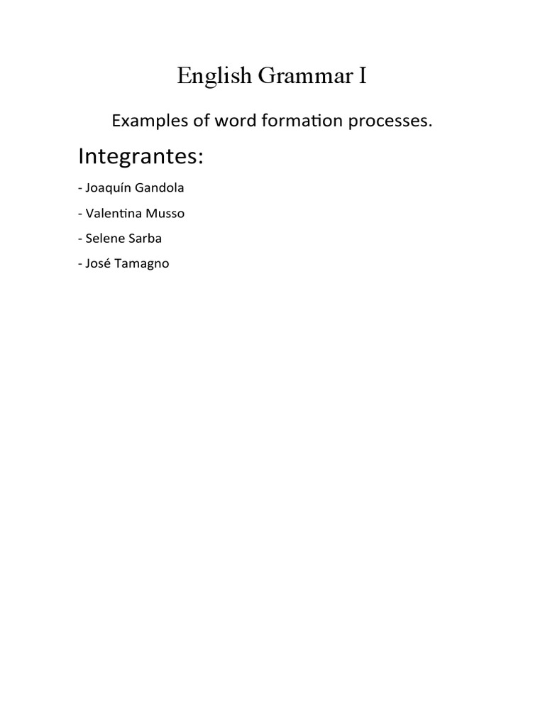 English Grammar | PDF | Word | Linguistic Morphology