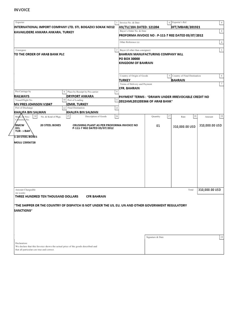 LC | PDF | Cargo | Bill Of Lading