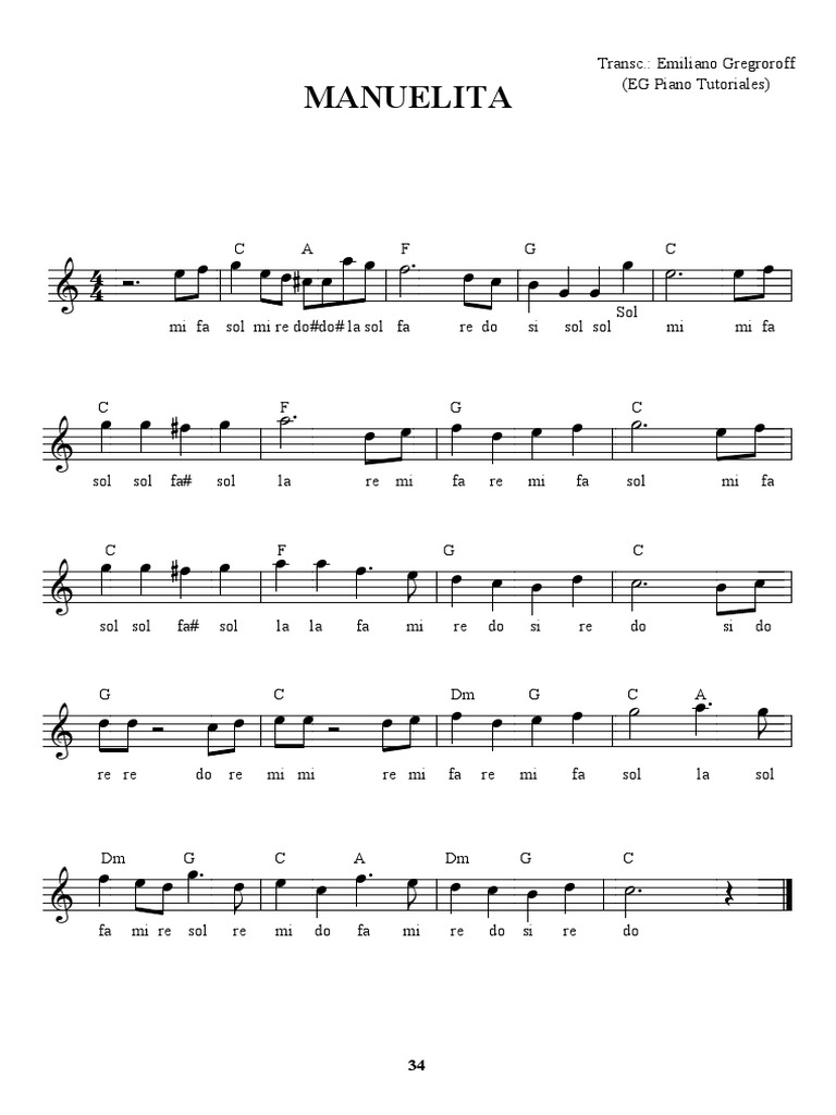 Manuelita Con Notas | PDF