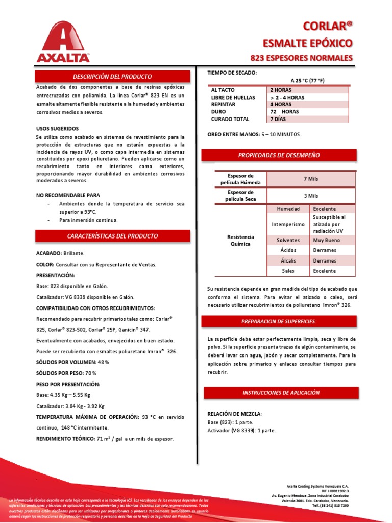 Corlar 823 en | PDF | Epoxy | Ciencias fisicas