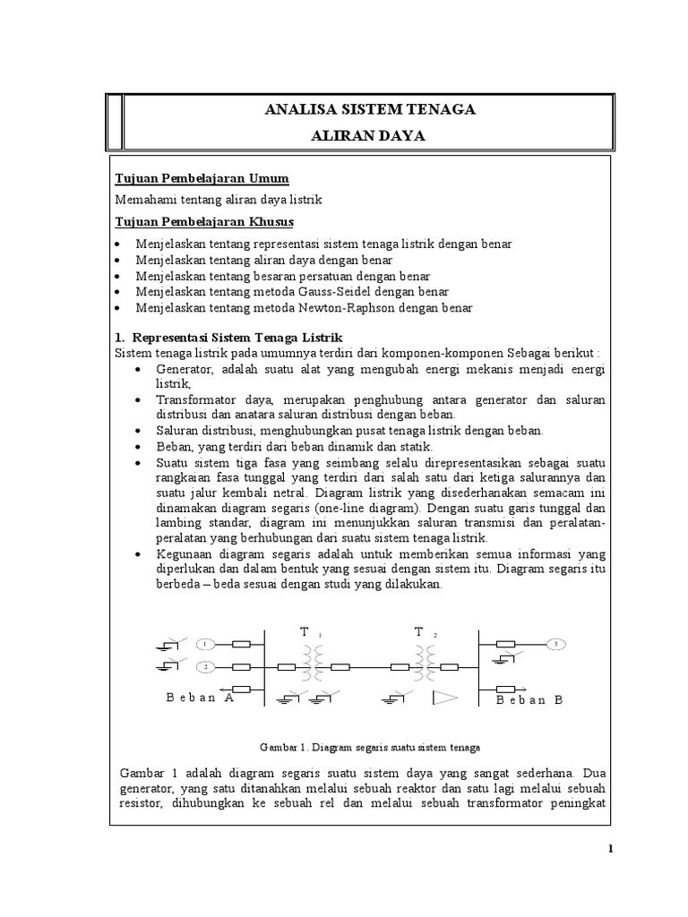 Analisa Sistem Tenaga Load Flow Analysis PDF