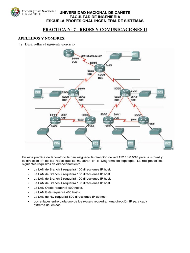 Practica VLSM - Clase B Parte 2F | PDF | Dirección IP | Enrutador (Computación)