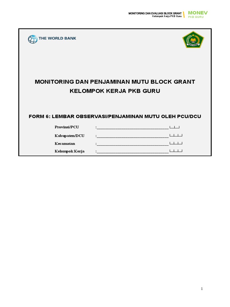 03-LEMBAR OBSERVASI - PENJAMINAN MUTU PCU-DCUkomp 3 | PDF