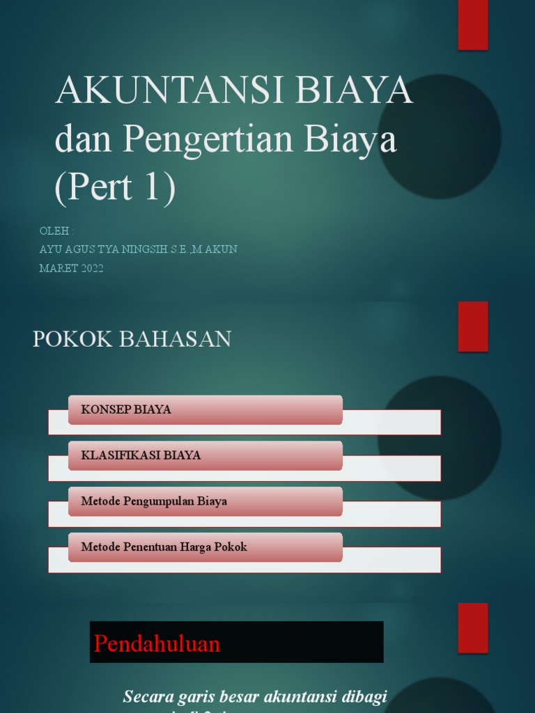 Bab 1 Akuntansi Biaya | PDF