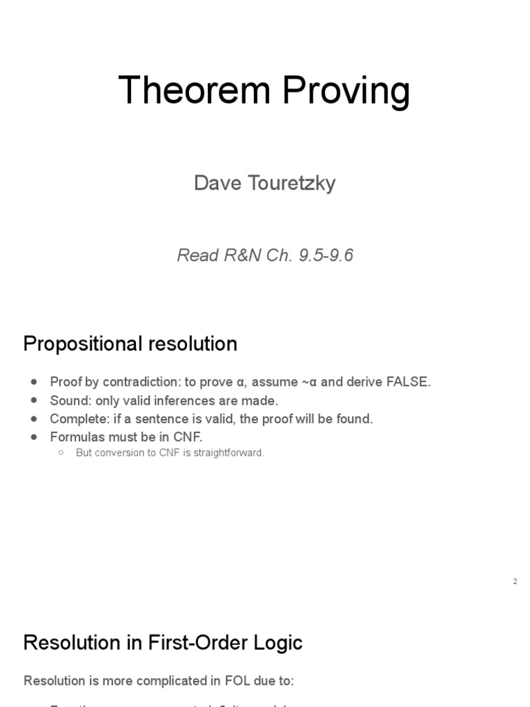 1004 Theorem Proving 2018 | PDF