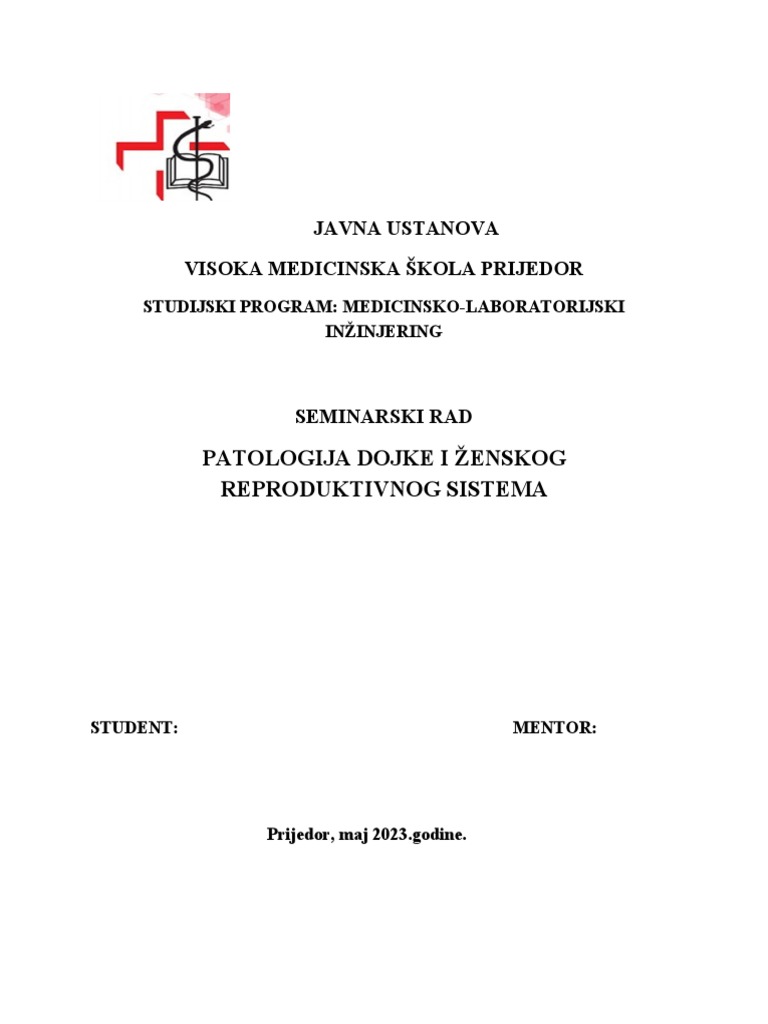 Patologija Dojke I Ženskog Reproduktivnog Sistema | PDF