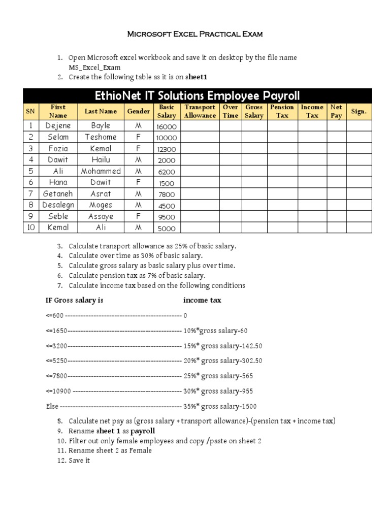 MS Excel Exam | Download Free PDF | Microsoft Excel | Money