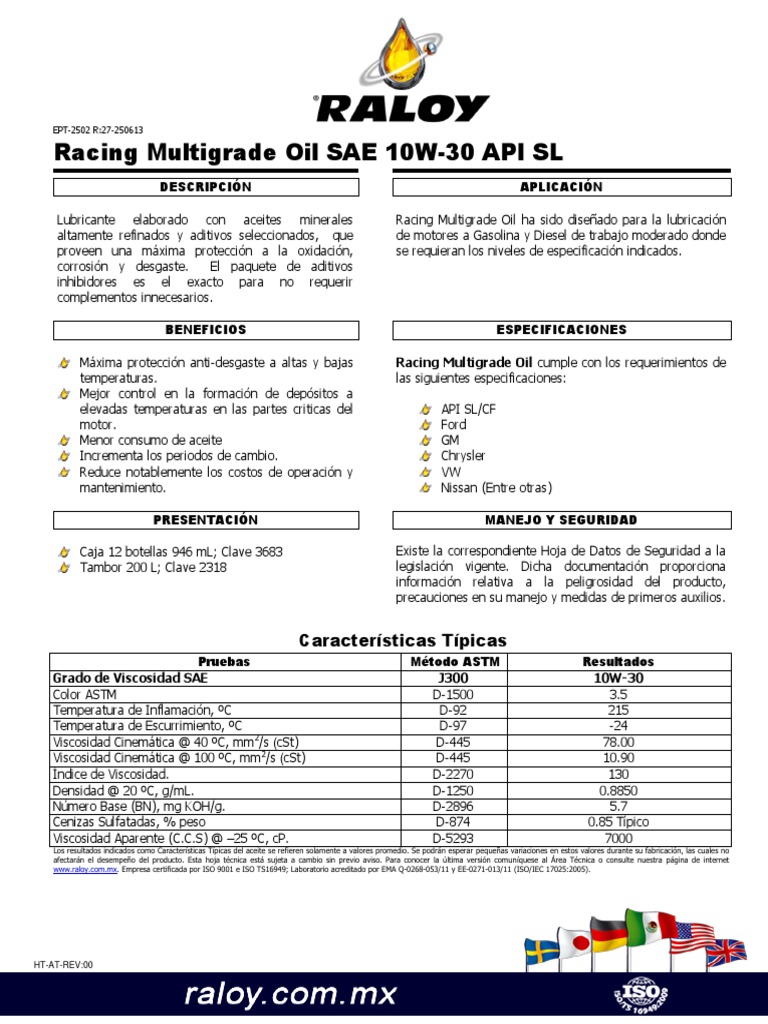 SAE 10W-30 API ( RALOY) | PDF