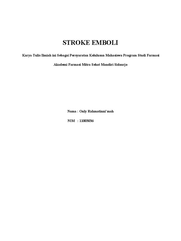 Cva Stroke Emboli 2 | PDF