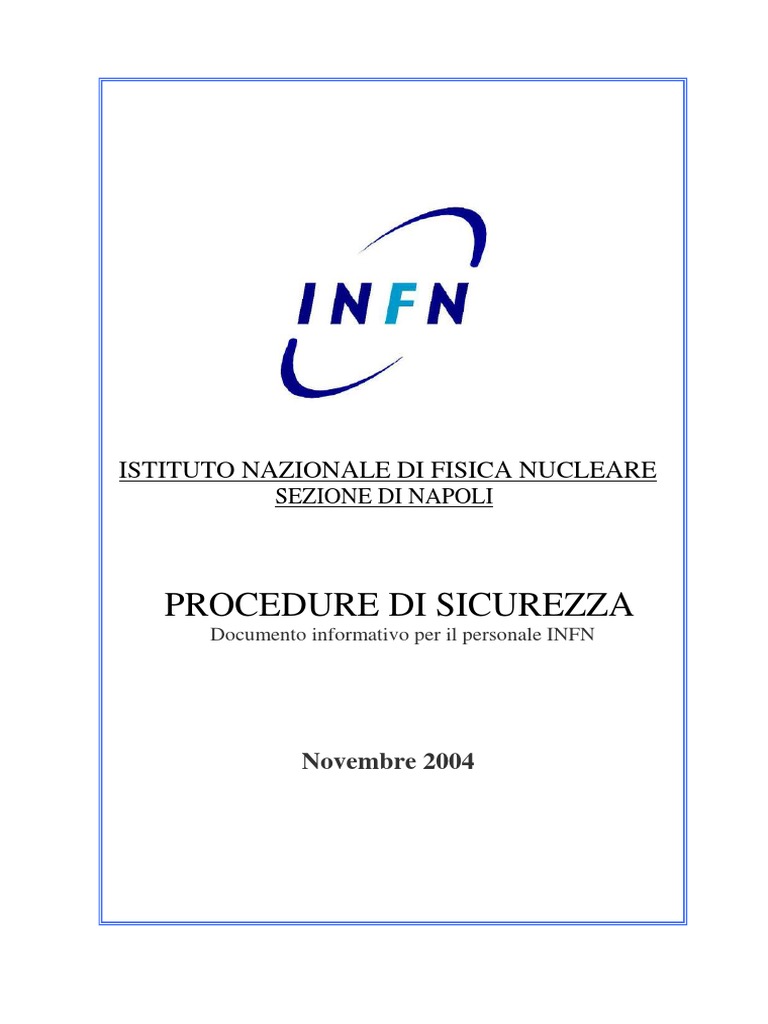 Procedure Sicurezza INFN | PDF