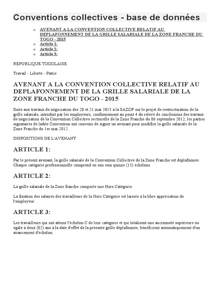 Conventions Collectives | PDF