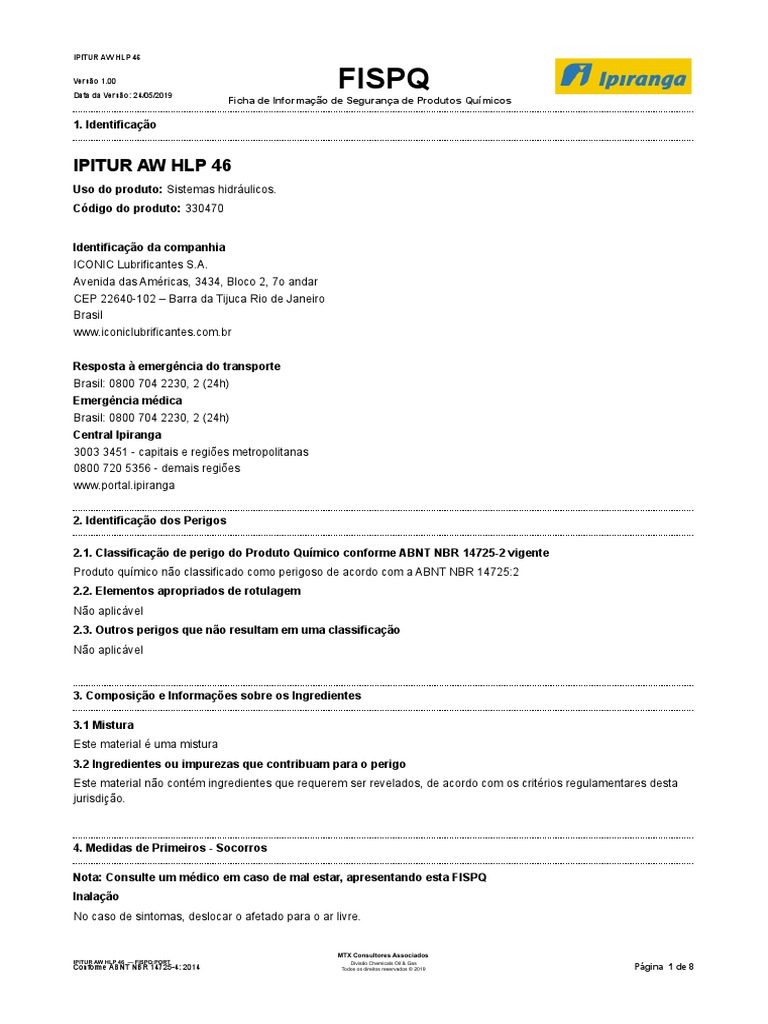 Ipitur Aw HLP 46 Ficha Fispq | PDF