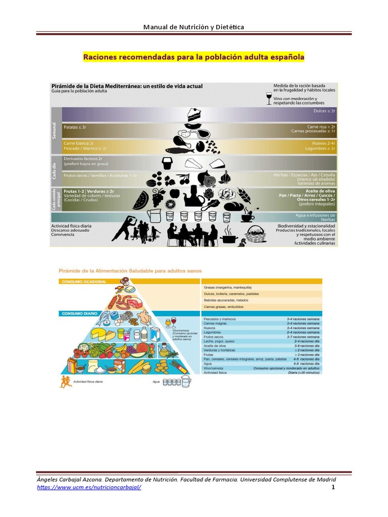 Raciones Diarias Recomendadas en España | PDF | ensalada | Comida y bebida