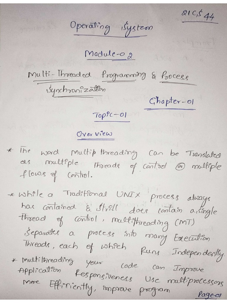 Module-02 OS (Own Handwritten Own by Admin Hanumanthu) | PDF