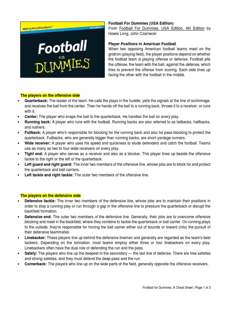 football para principiantes | PDF | Gridiron Football | American Football