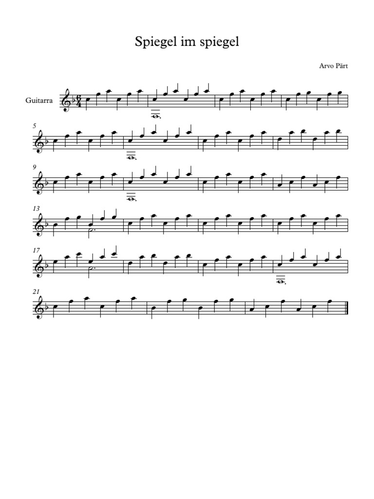 Spiegel Im Spiegel - Partitura Completa | PDF