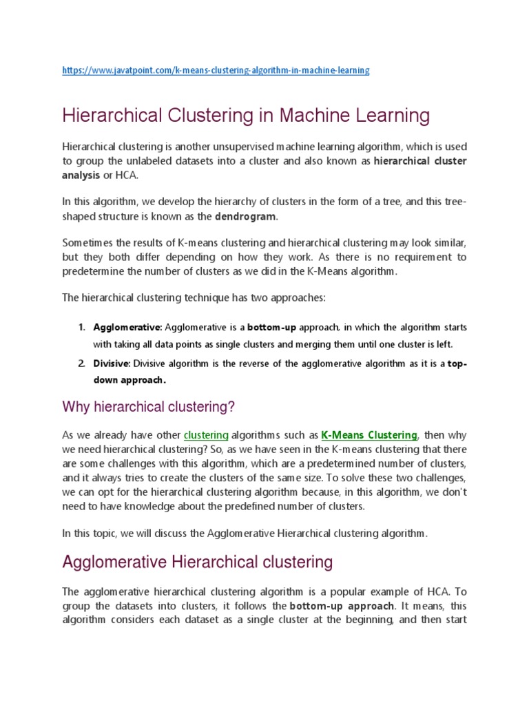 Agglomerative Hierarchical Clustering Guide | PDF | Cluster Analysis | Business Analysis