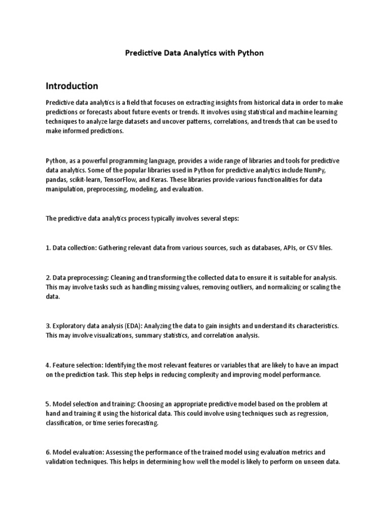 Predictive Data Analytics With Python | PDF | Analytics | Predictive ...