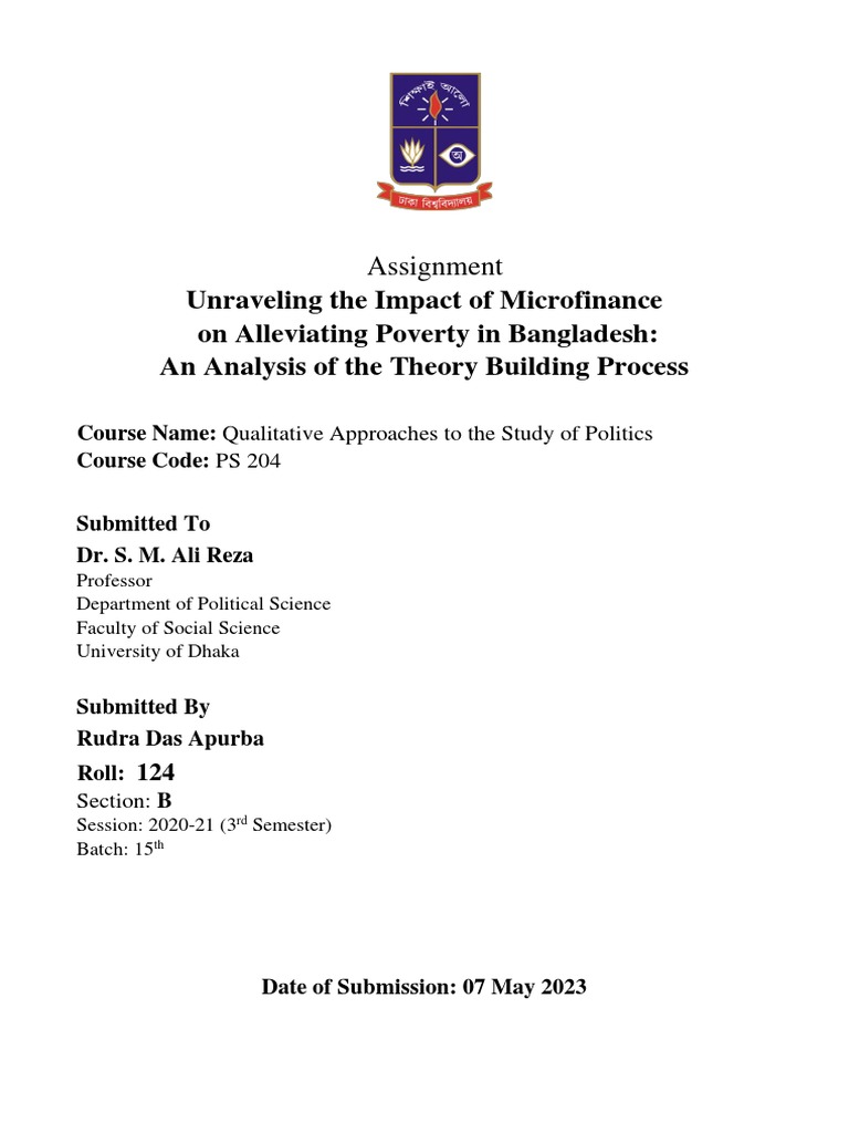 Rudra 124 Assignment 304 | PDF | Microfinance | Microcredit