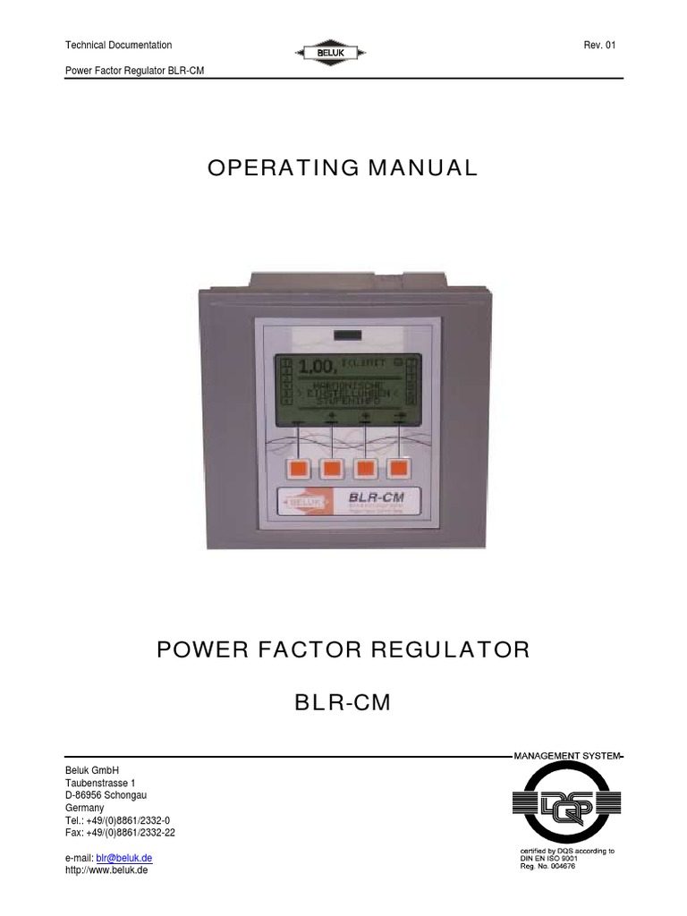 Power Factor Regulator Manual | PDF | Relay | Transformer
