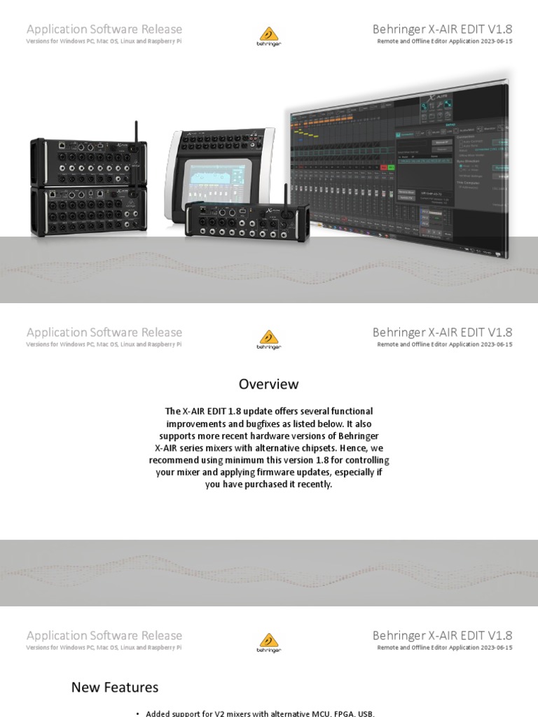Behringer - X-AIR EDIT - V1.8 - 2023-06-16 | PDF