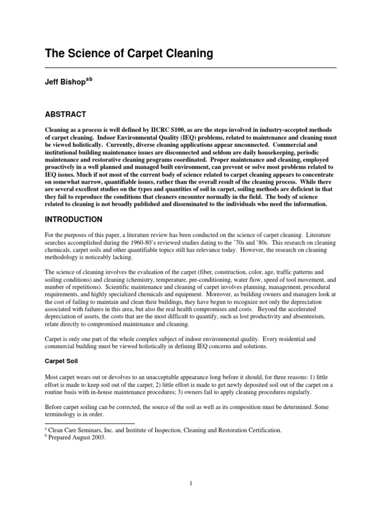The Science of Carpet Cleaning | PDF