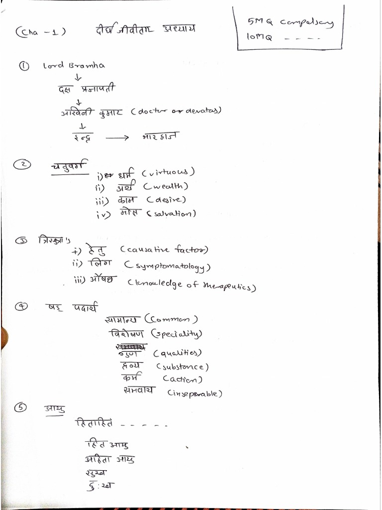 charak notes chapter 1 | PDF