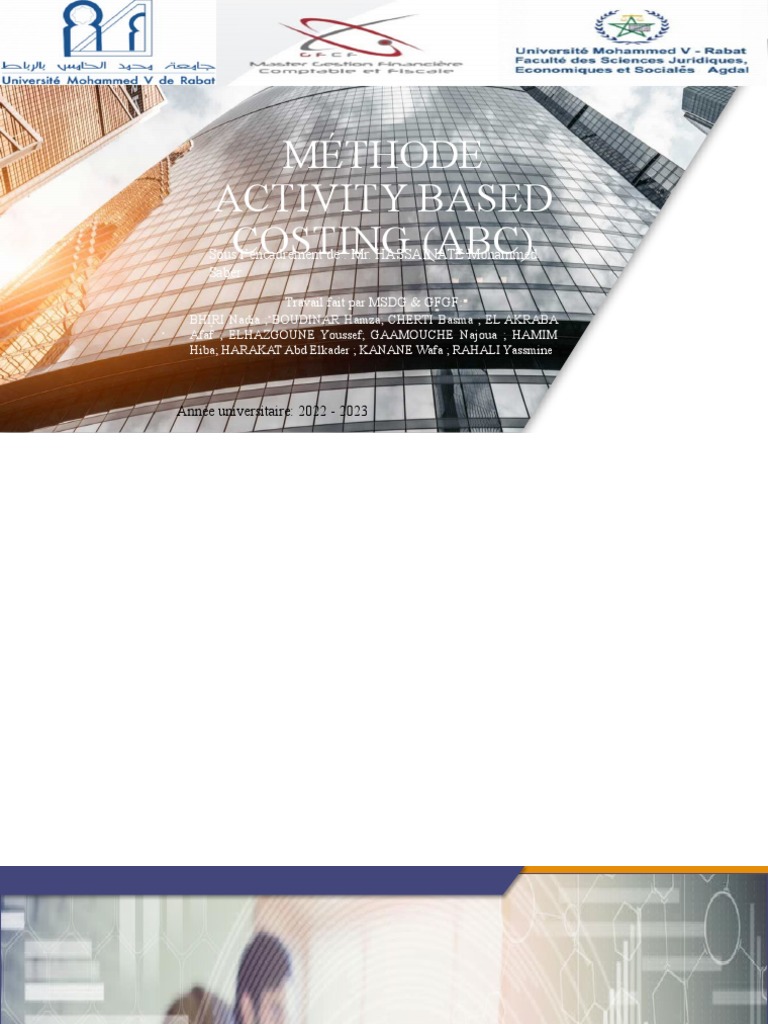 Méthode Activity Based Costing (ABC) | PDF | Direction | Services ...