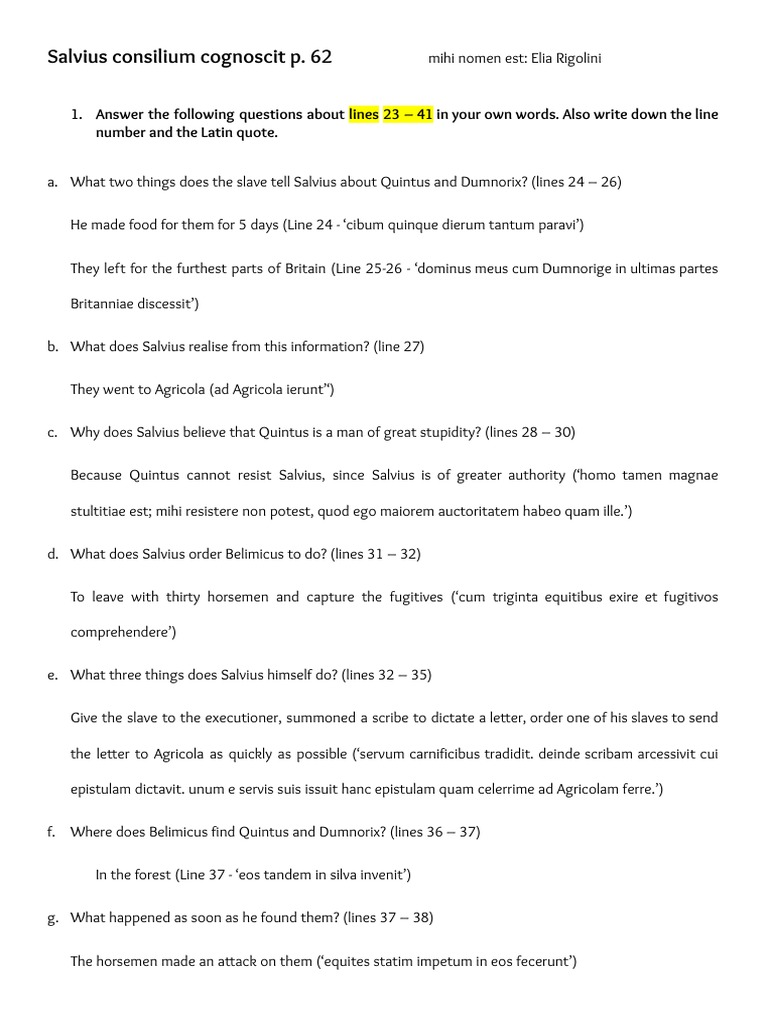 Salvius Consilium Cognoscit | PDF