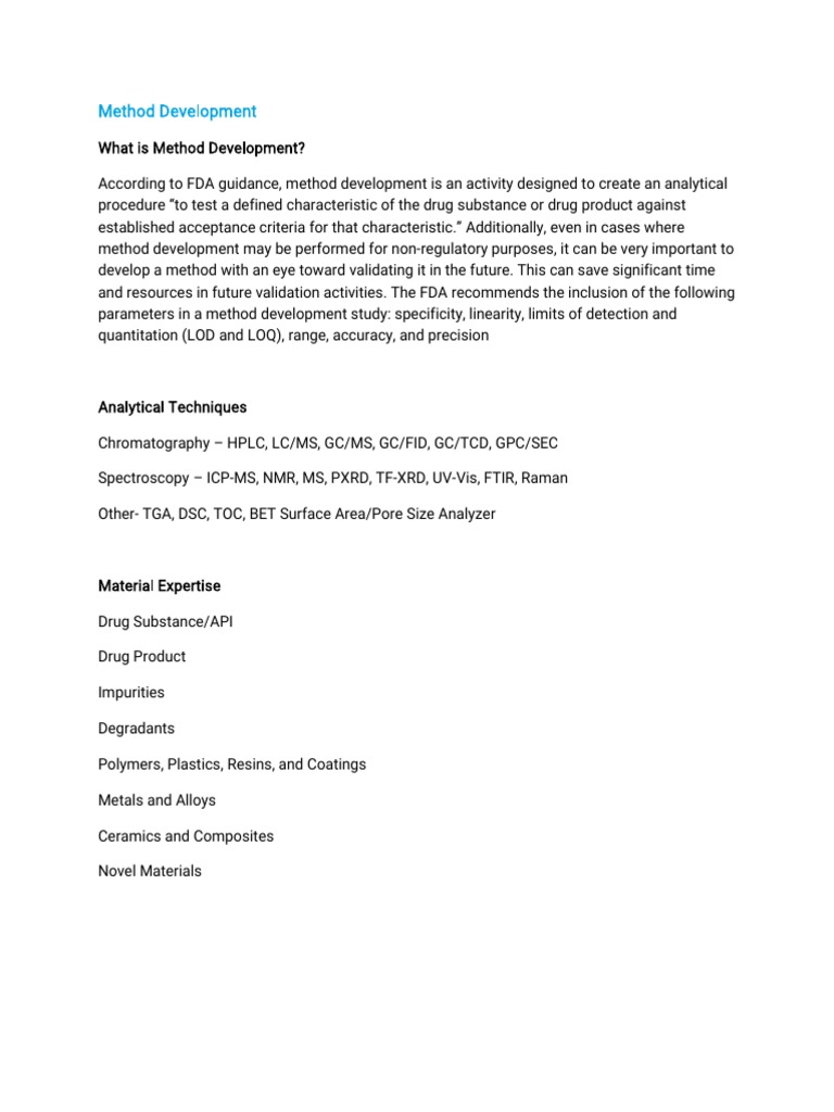 Method Development | PDF
