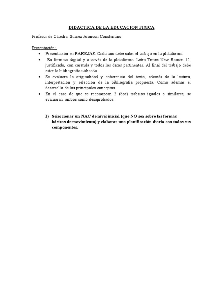 TP N°3 Didactica EF | PDF