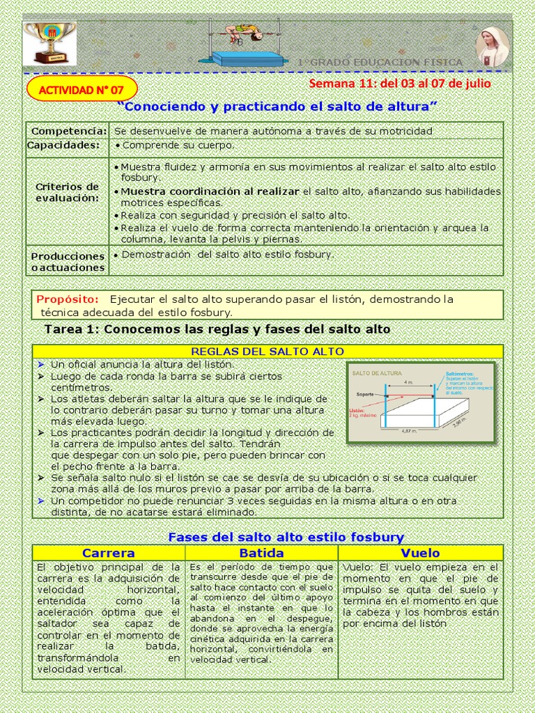 GUIA SEM 16 1ro - IIB SALTO ALTO | PDF