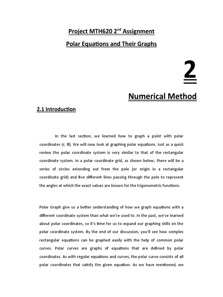 Polar Equations and Their Graphs Project File | PDF
